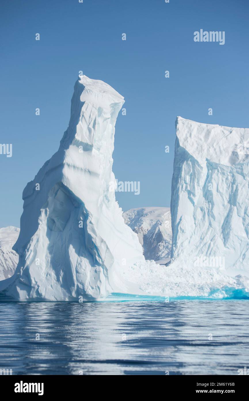 icebergs form weird shapes at Portal Point in antarctica Stock Photo ...
