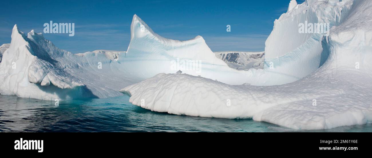 icebergs form weird shapes at Portal Point in antarctica Stock Photo ...