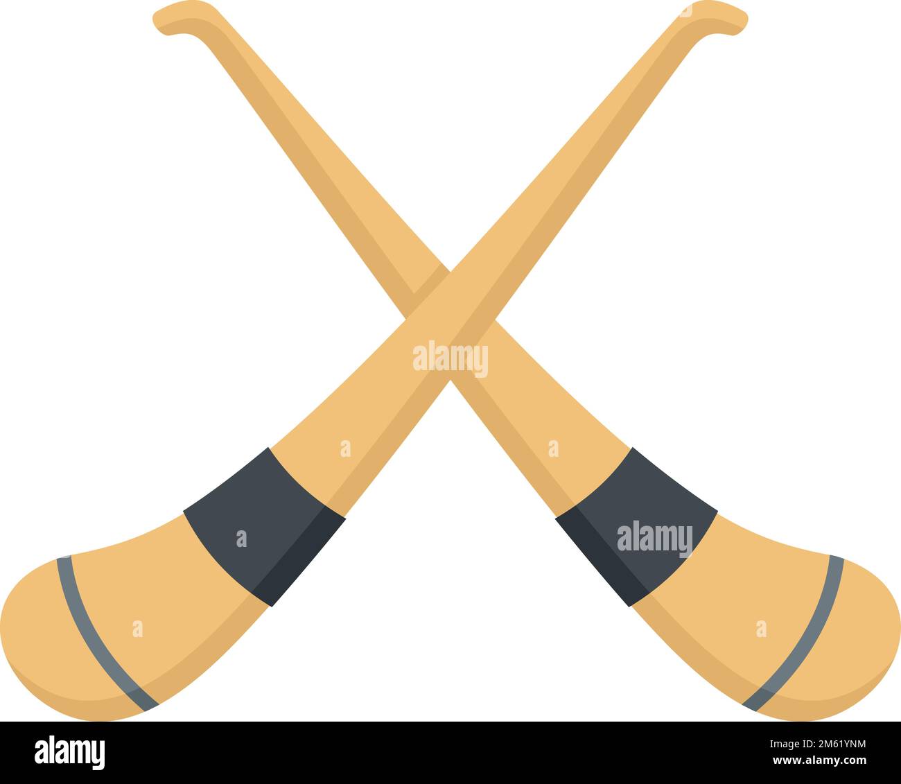Hurling crossed sticks icon. Flat illustration of Hurling crossed ...