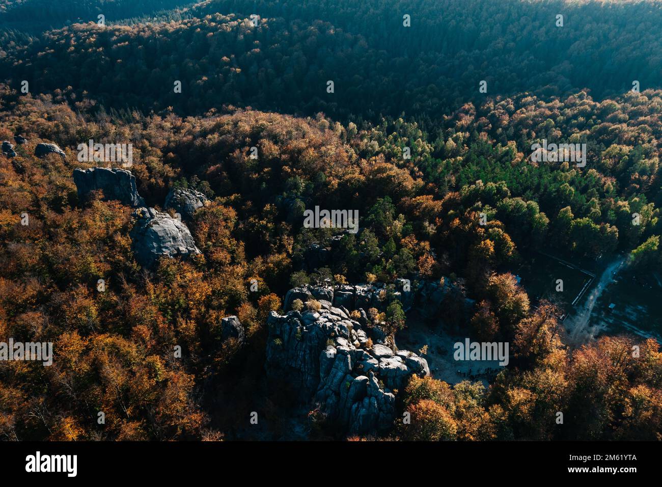 Dovbush rocks and a view of them from a height, a photo of Dovbush ...