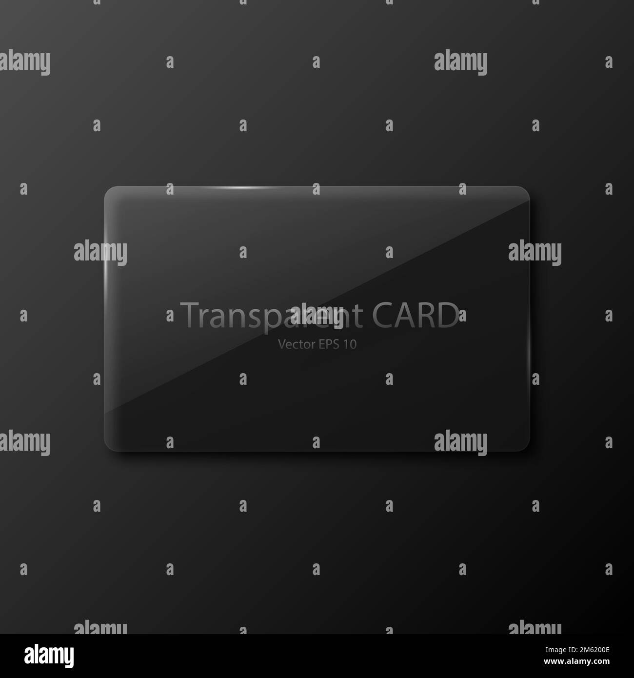 Realistic layout of a transparent business card with highlights Stock ...