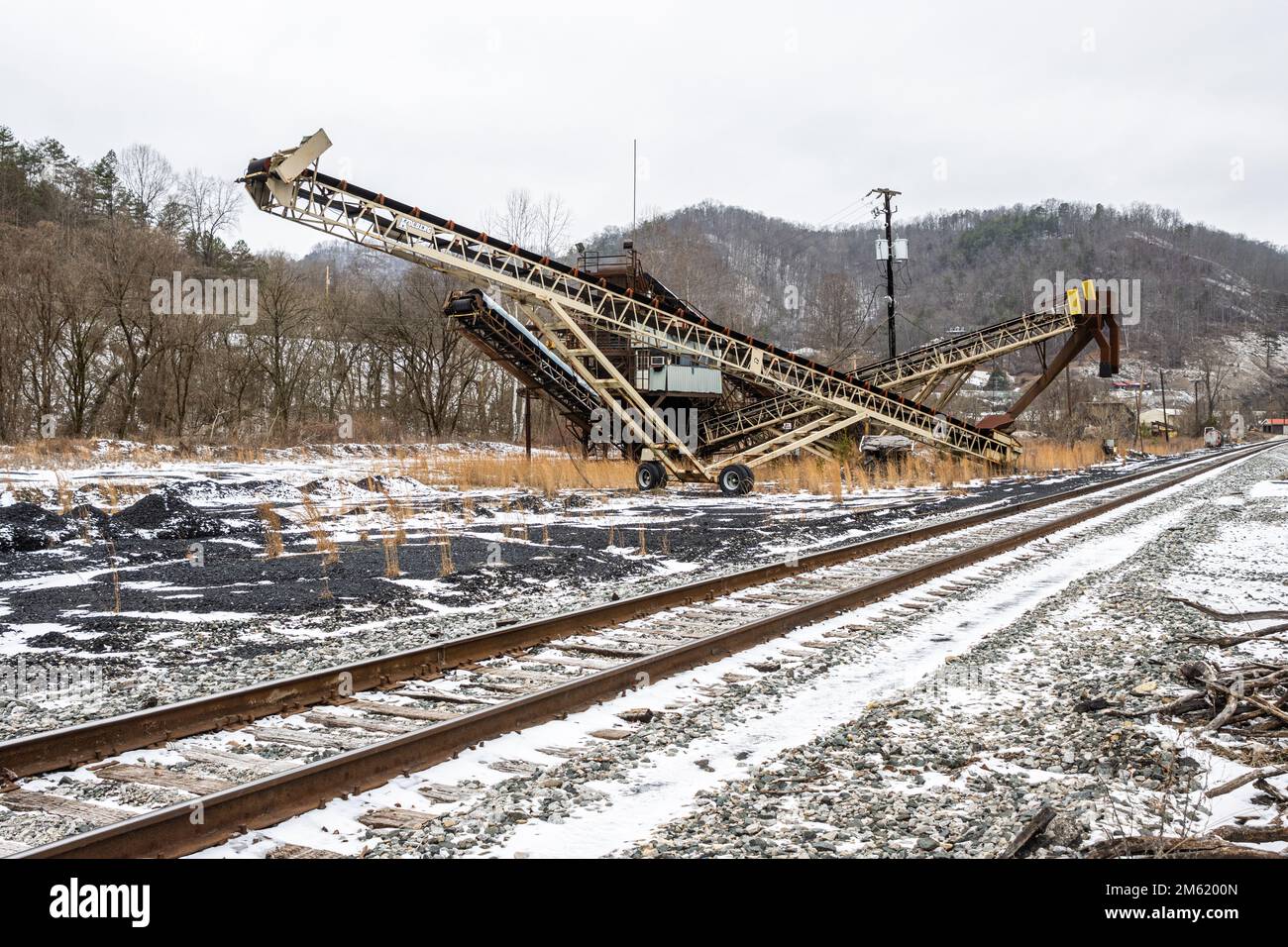 An abandoned coal mining facility located in Central Appalachia during ...