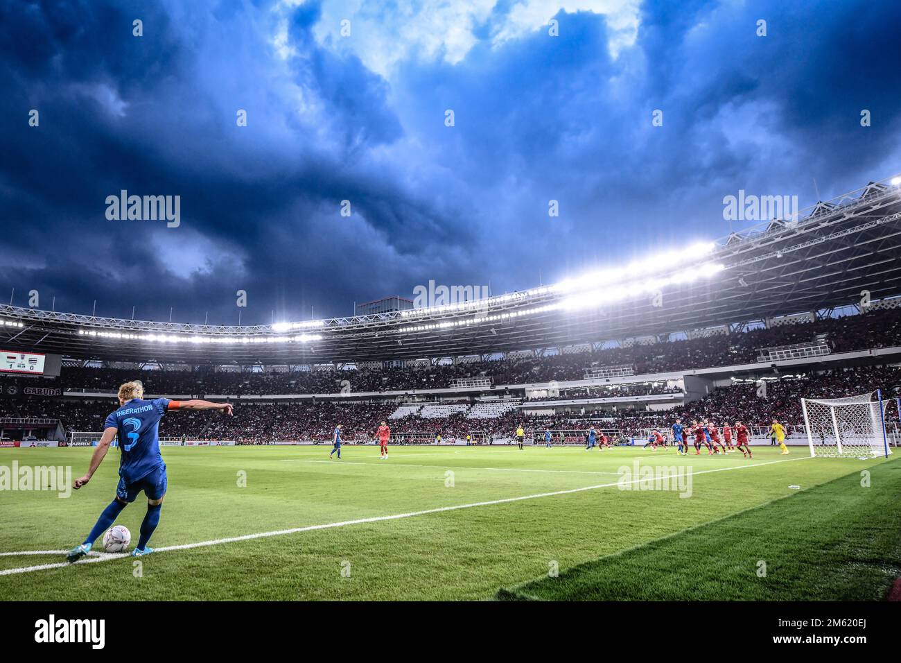 Theerathon Bunmathan of Thailand seen in action during the AFF ...