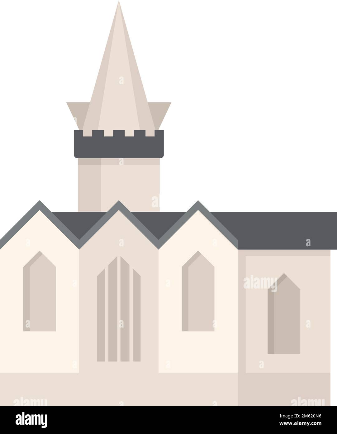 Catholic church icon flat vector. Building wedding. Chapel tower ...
