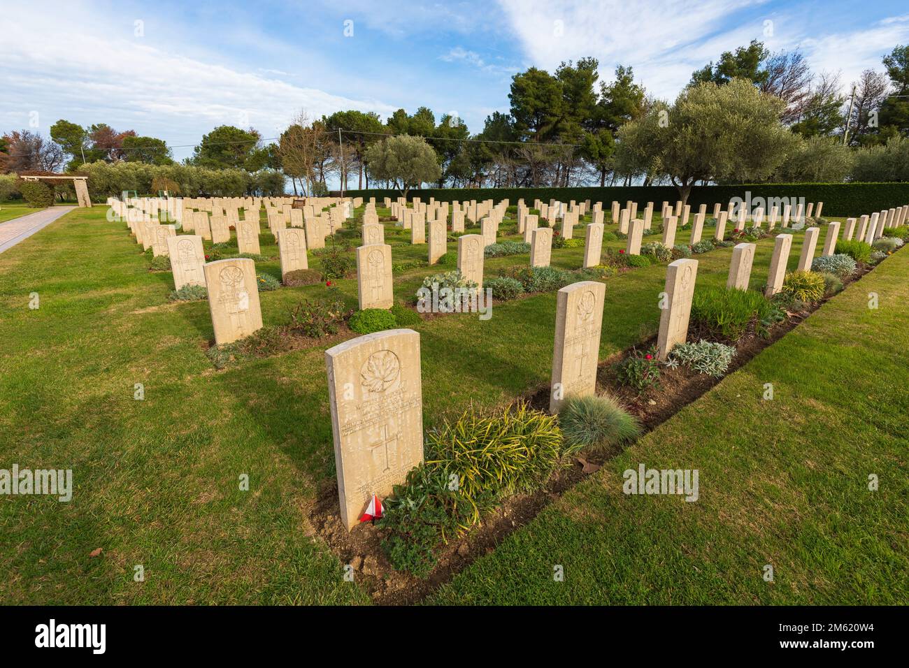 The Canadian military cemetery. Italy donated the land on which the ...