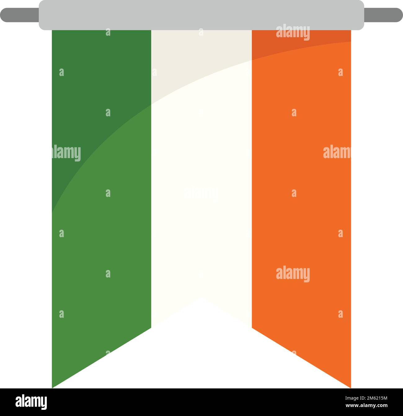 Ireland banner icon flat vector. Irish flag. Ireland republic day ...