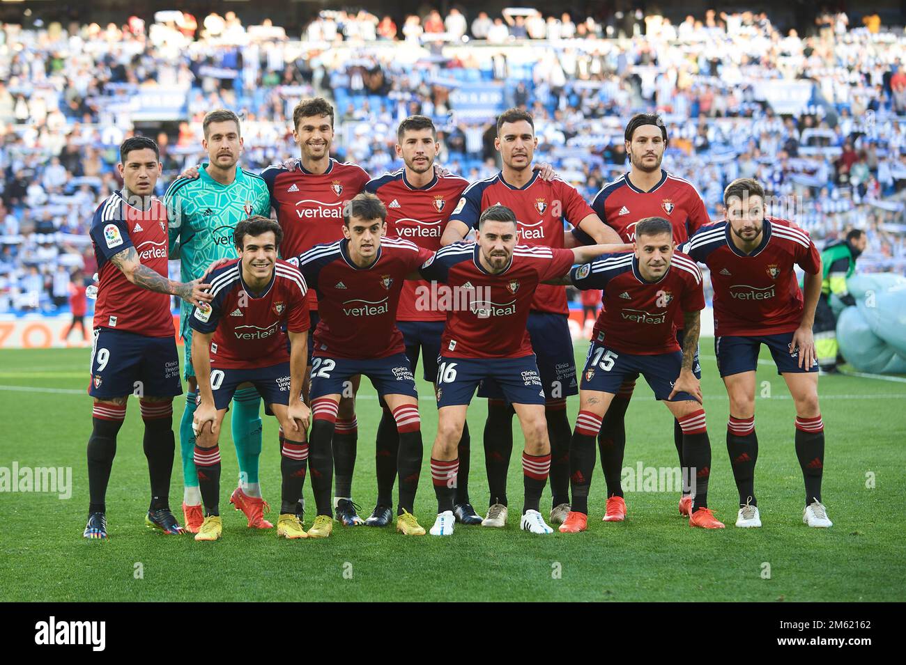 CA Osasuna line up prior to start the La Liga Santander match between ...