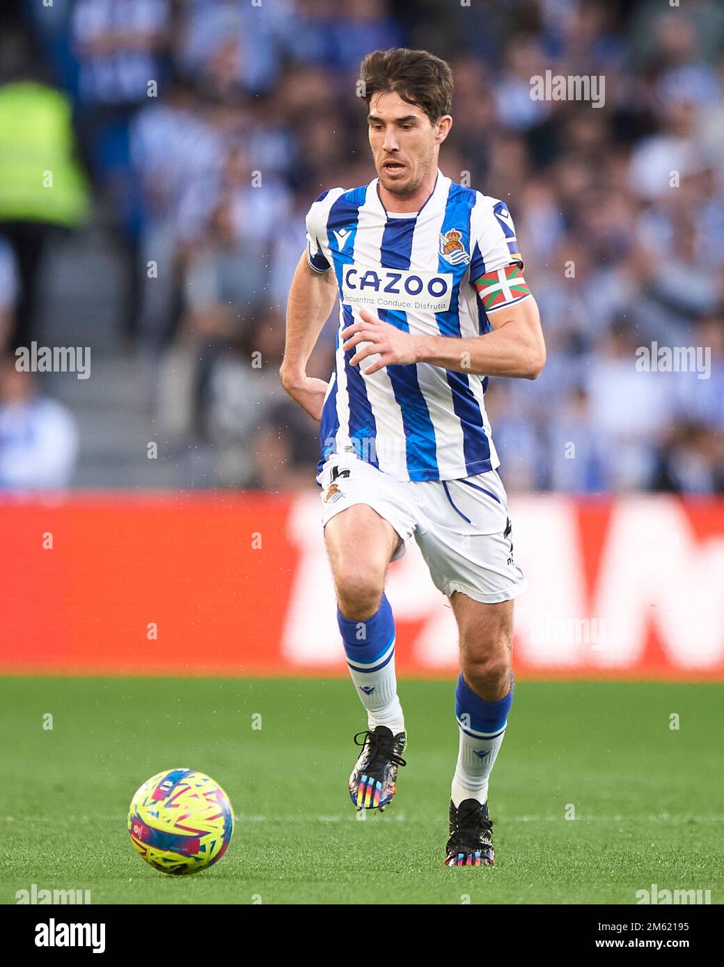 Aritz Elustondo of Real Sociedad during the La Liga Santander match ...