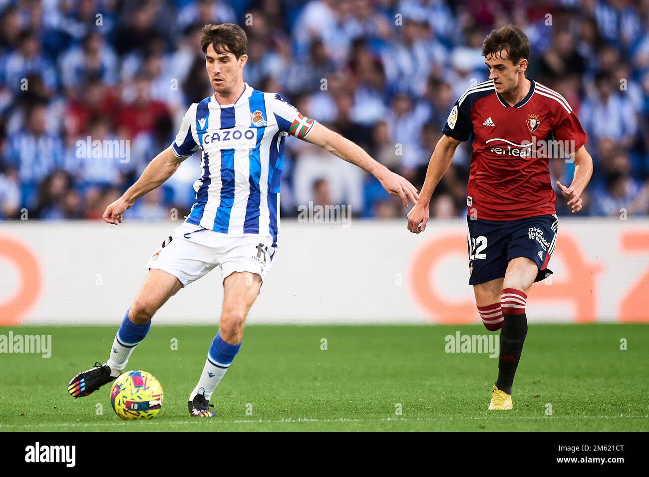 Aritz Elustondo of Real Sociedad during the La Liga Santander match ...