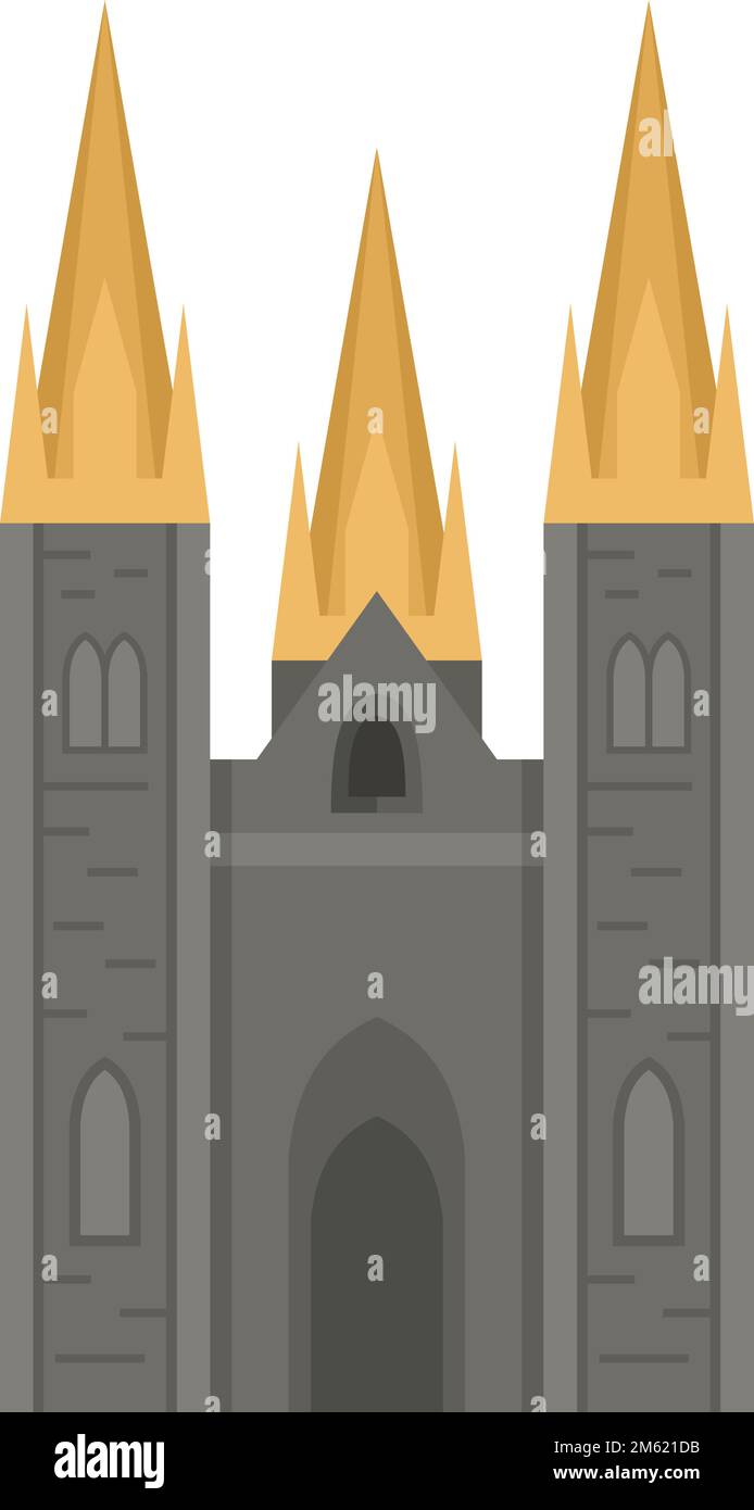 Irish castle icon flat vector. Ireland dublin landmark. St tower castle ...