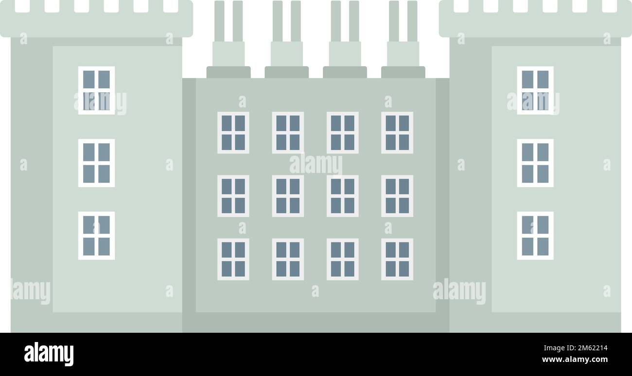 Dublin street building icon flat vector. Ireland city building ...
