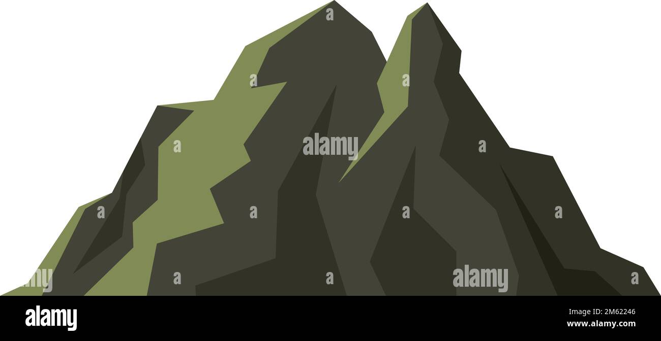 Ireland mountain icon flat vector. Ocean cliff. Ireland coast landscape ...