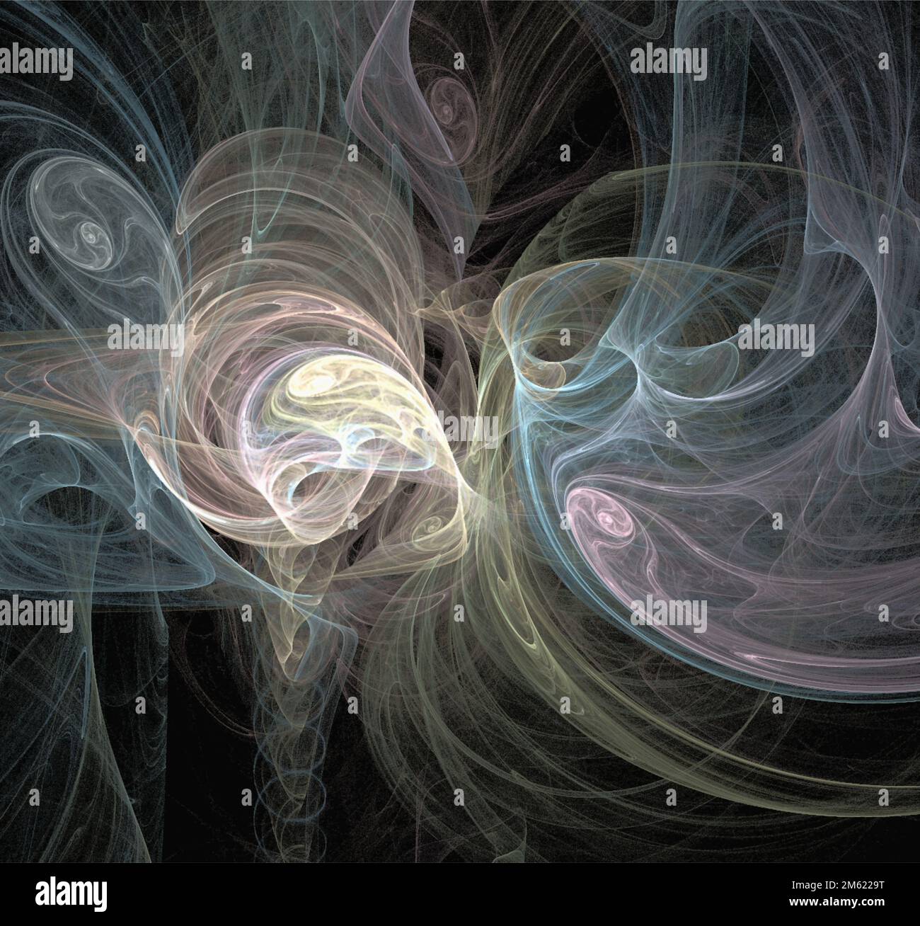 bright white-blue abstract pattern on black, color digital graphics ...