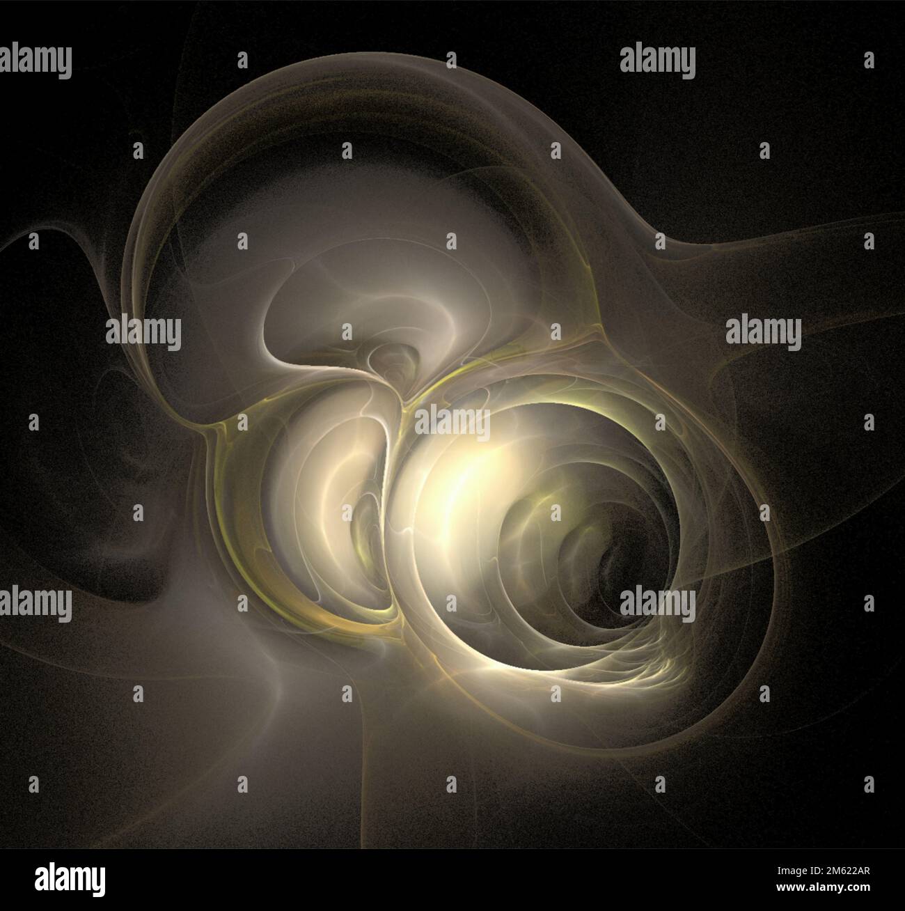 bright white-yellow abstract pattern on black, color digital graphics ...