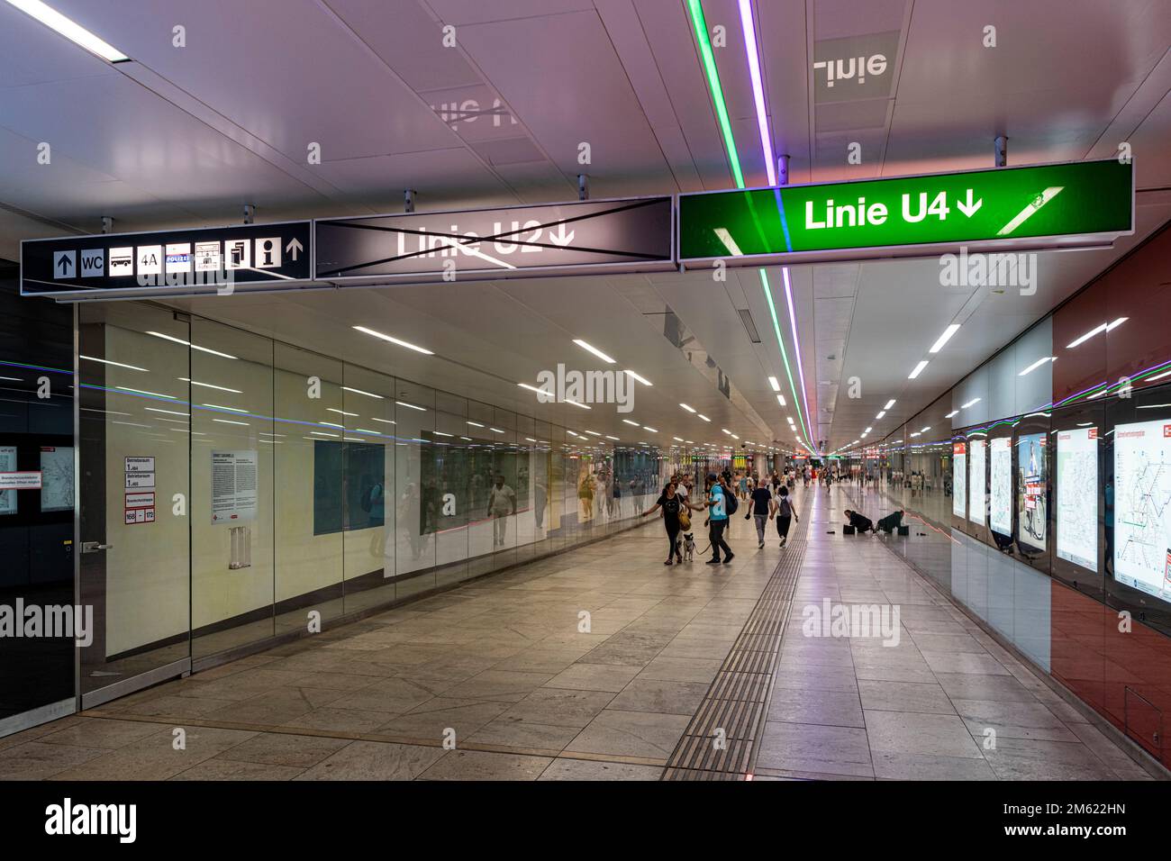 Signs in underground tube station, Vienna, Austria Stock Photo - Alamy