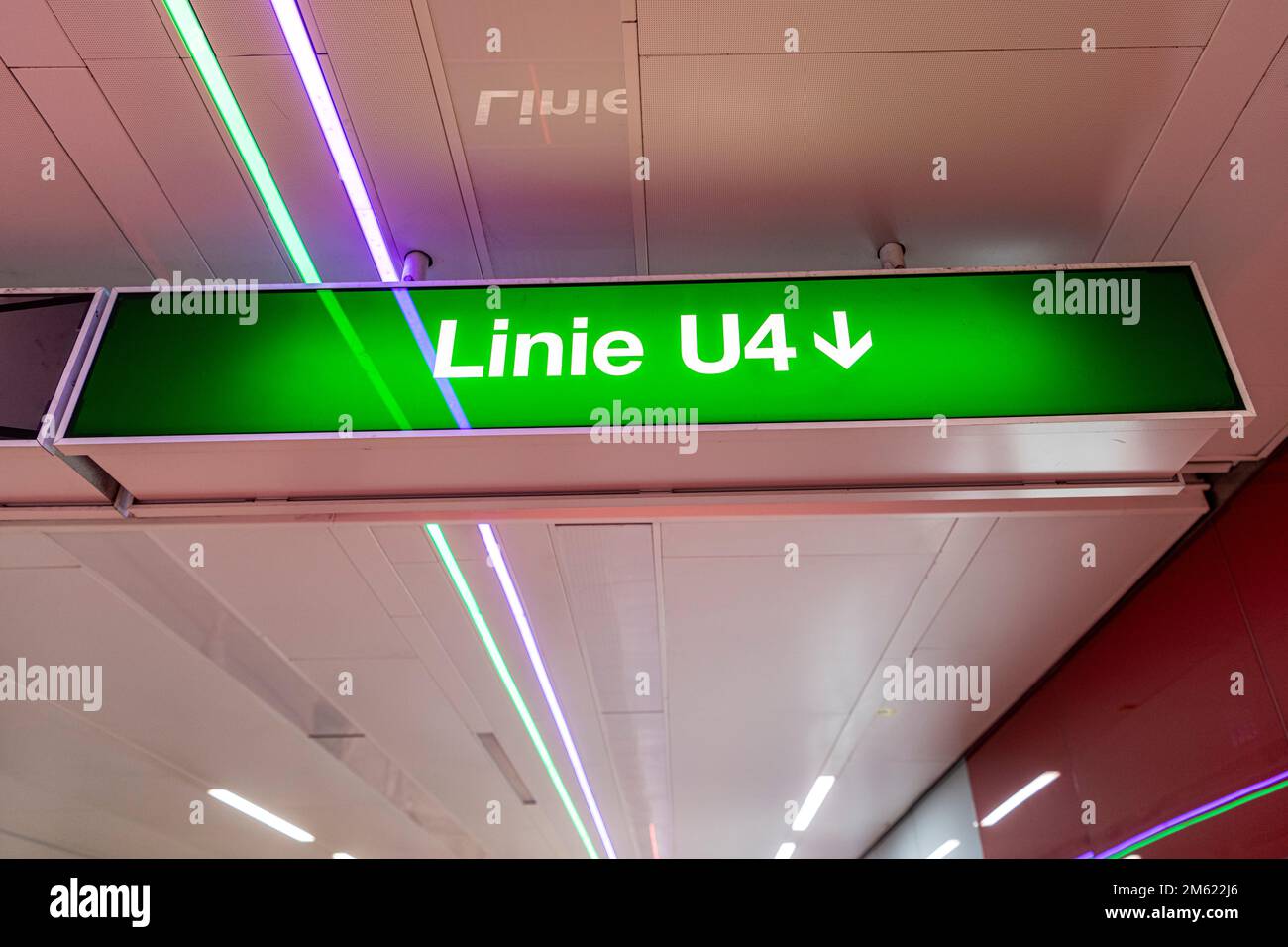 Signs in underground tube station, Vienna, Austria Stock Photo - Alamy