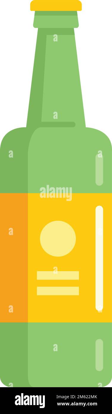 Irish beer bottle icon flat vector. Mug label glass. Alcohol beer ...