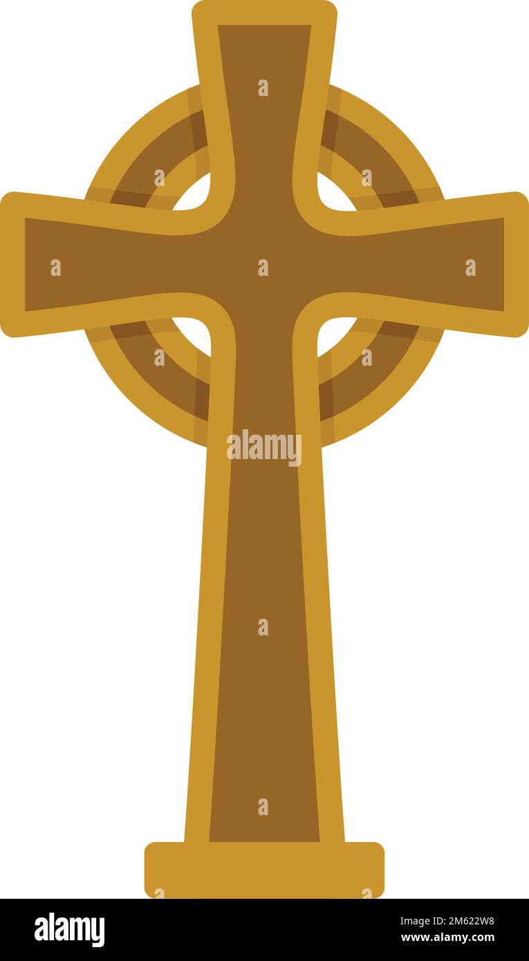 Irish cross icon flat vector. Celtic symbol. Scottish church cross isolated Stock Vector Image ...