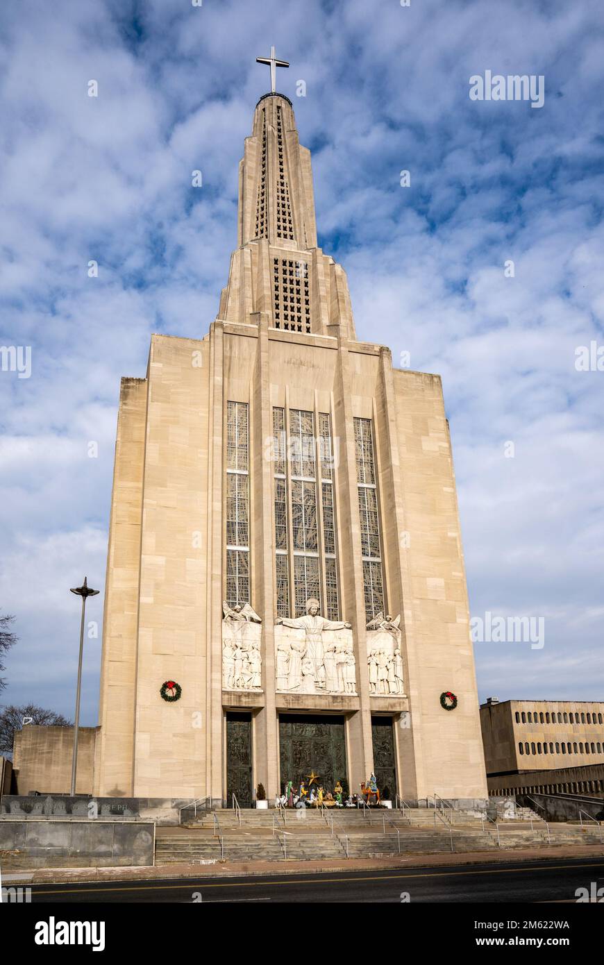 Hartford, CT - USA - Dec 28, 2022 View of the concrete and limestone ...