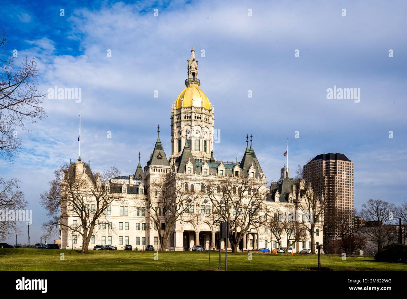 Hartford, CT - USA - Dec 28, 2022 Horizontal view of the historic ...