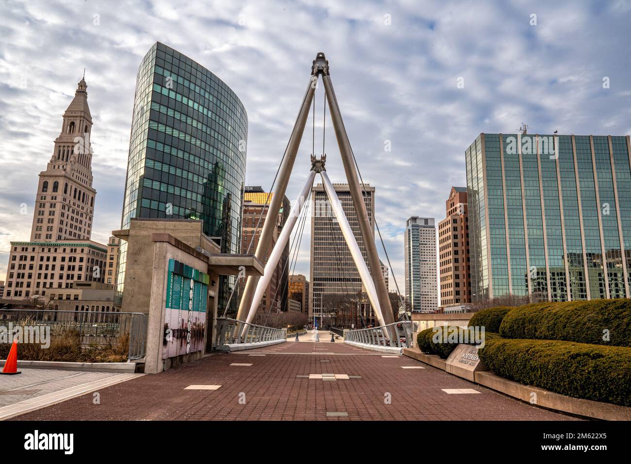 Hartford, CT - USA - Dec 28, 2022 Horizontal view of the iconic Phoenix ...