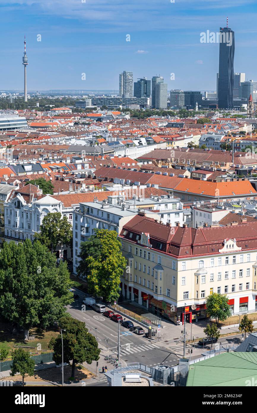 Vienna skyline from the Ferris wheel, riesenrad, Prater, Leopoldstadt ...