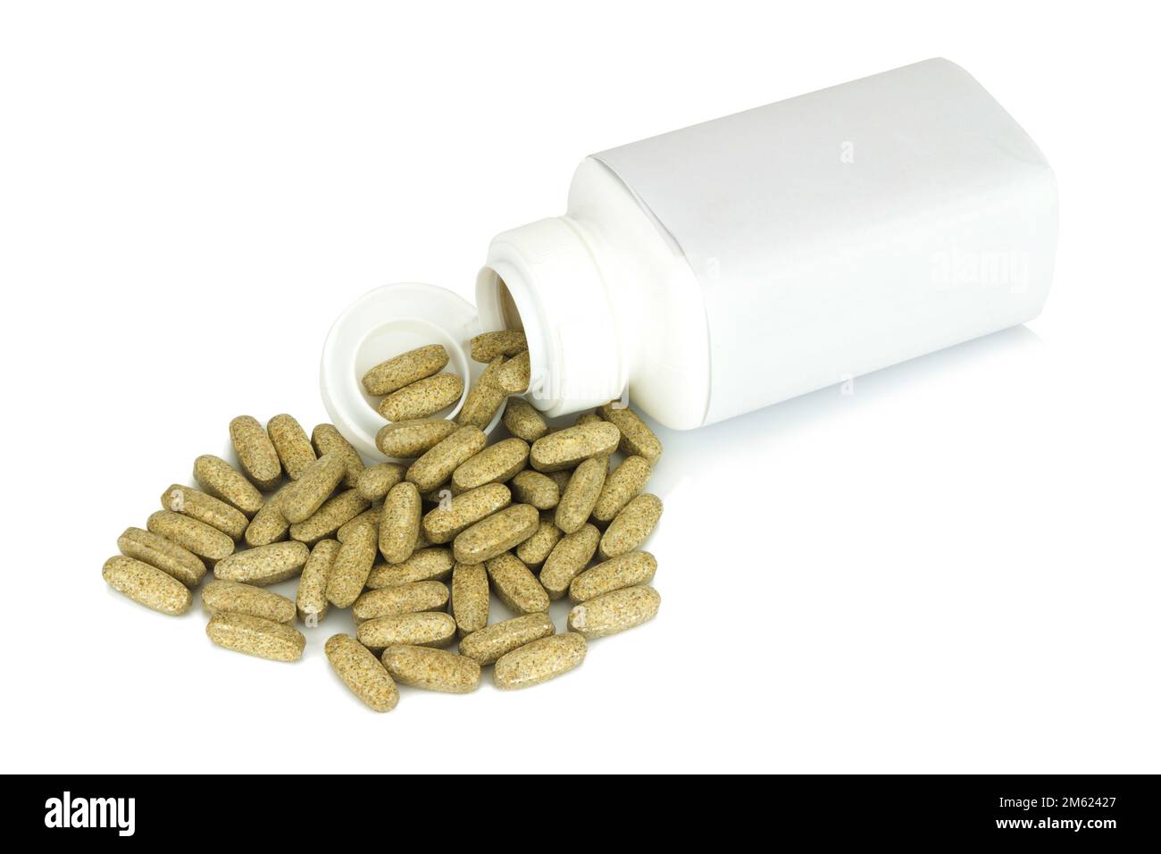 garlic supplements food isolated on white background Stock Photo - Alamy