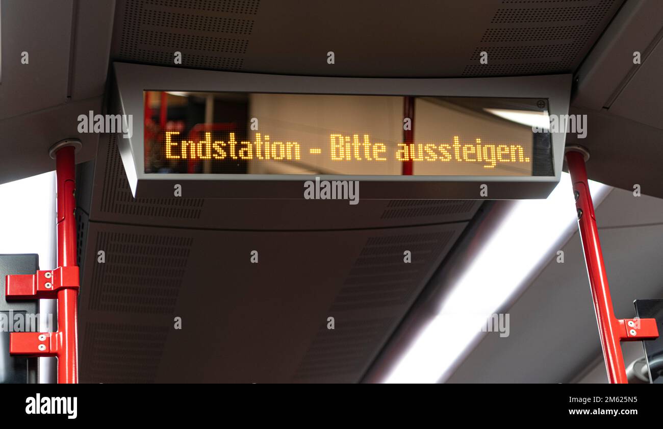 Digital display monitor in an overground OBB railway carriage Stock ...