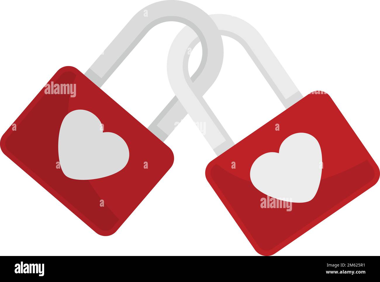 Love padlocks icon flat vector. Heart padlock. Lock key security ...
