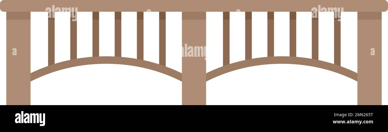 Wood bridge icon flat vector. Rope wooden bridge. Game path isolated ...