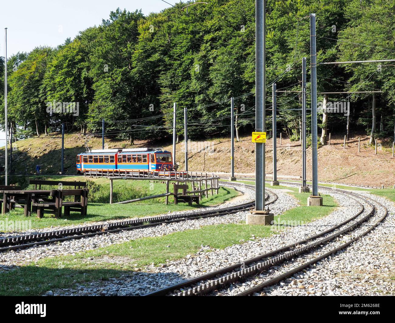 Monte Generoso, Switzerland - August 26, 2018: Monte Generoso railway ...