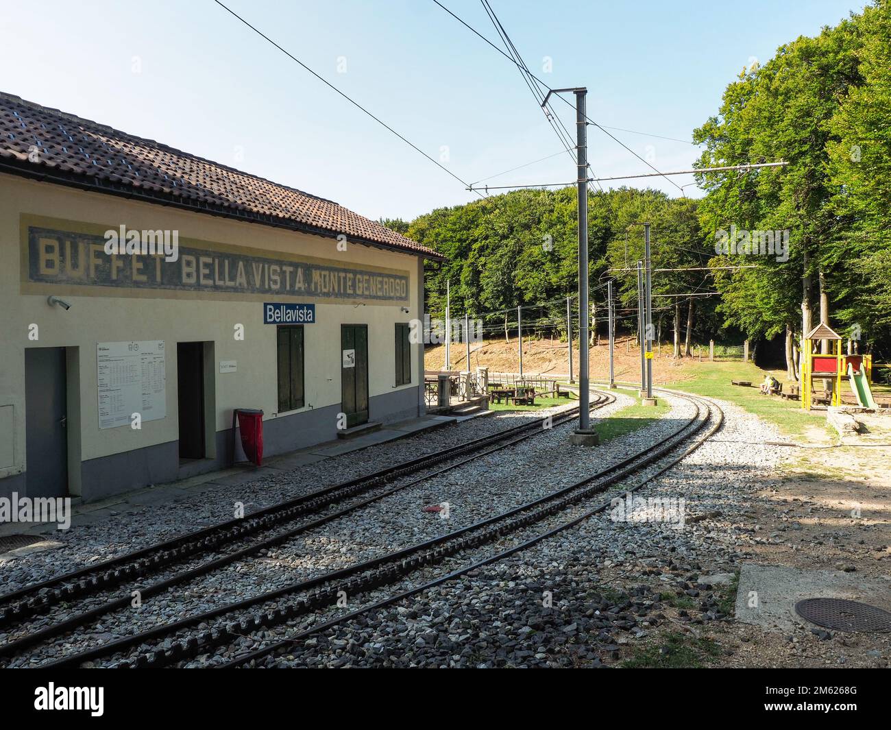 Monte Generoso, Switzerland - August 26, 2018: Monte Generoso railway ...