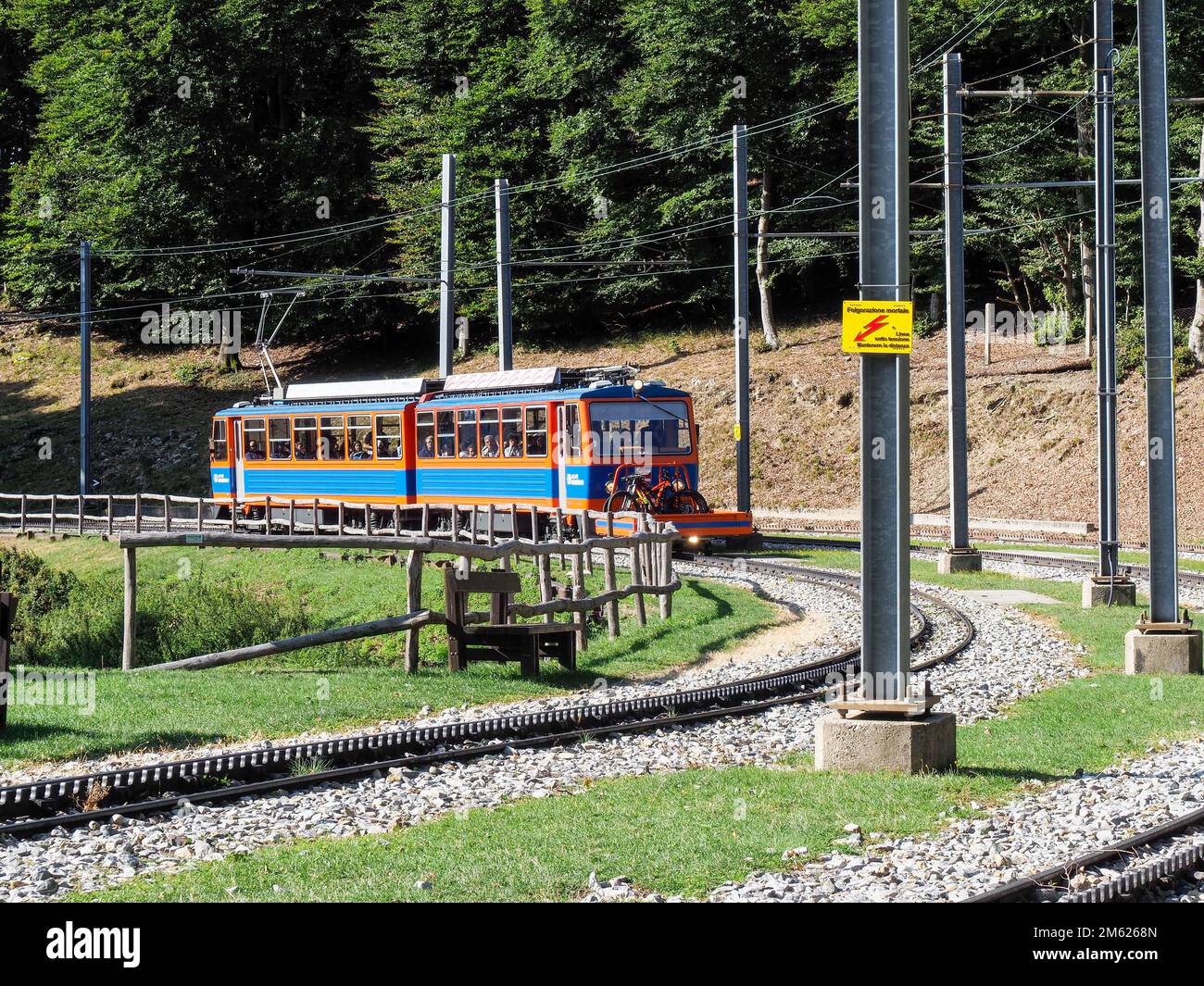 Monte Generoso, Switzerland - August 26, 2018: Monte Generoso railway ...