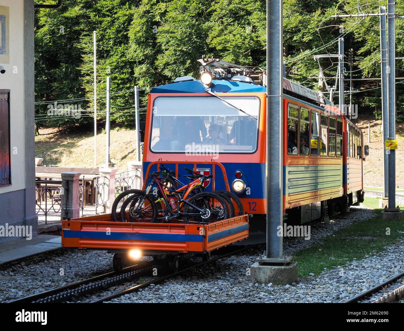 Monte Generoso, Switzerland - August 26, 2018: Monte Generoso railway ...
