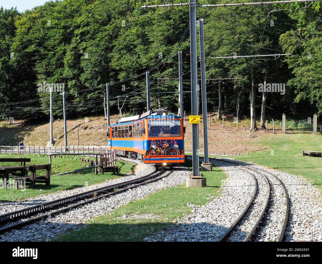 Monte Generoso, Switzerland - August 26, 2018: Monte Generoso railway ...