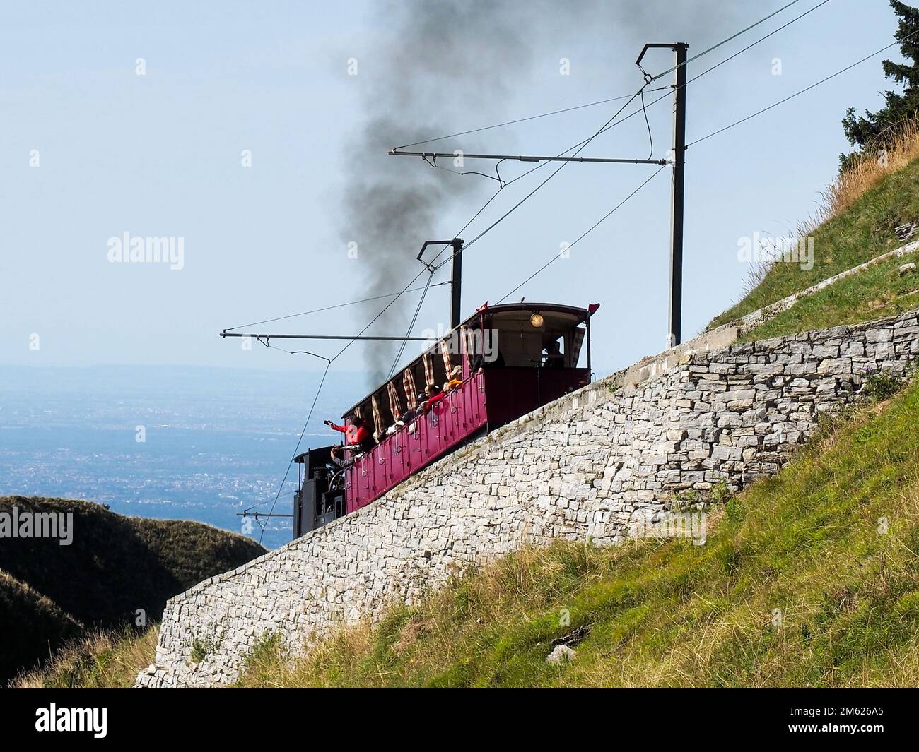 Monte Generoso, Switzerland - August 26, 2018: Monte Generoso railway ...
