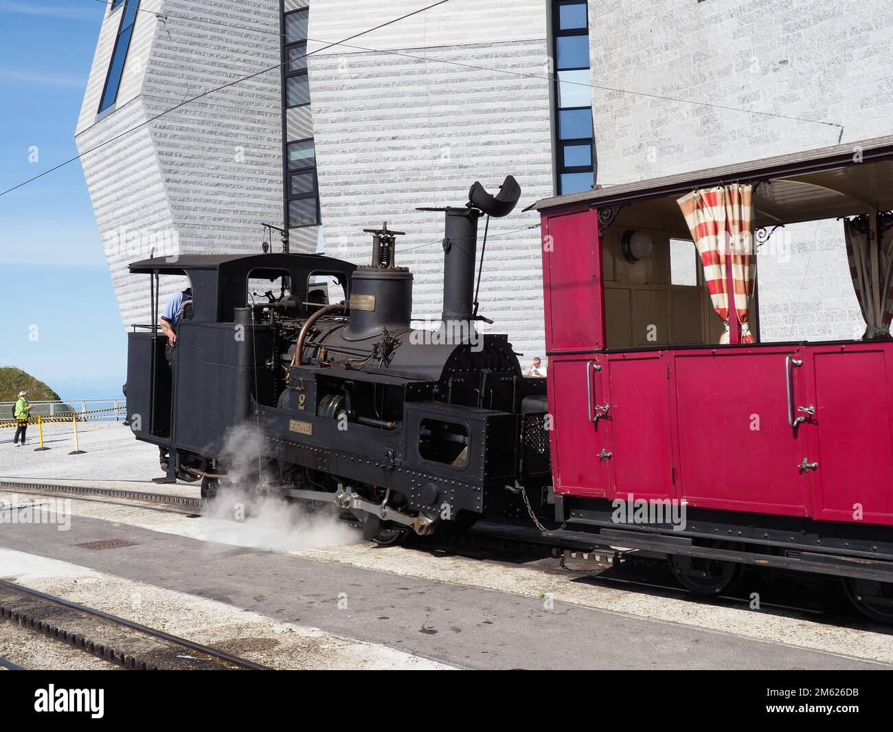 Monte Generoso, Switzerland - August 26, 2018: Monte Generoso railway ...