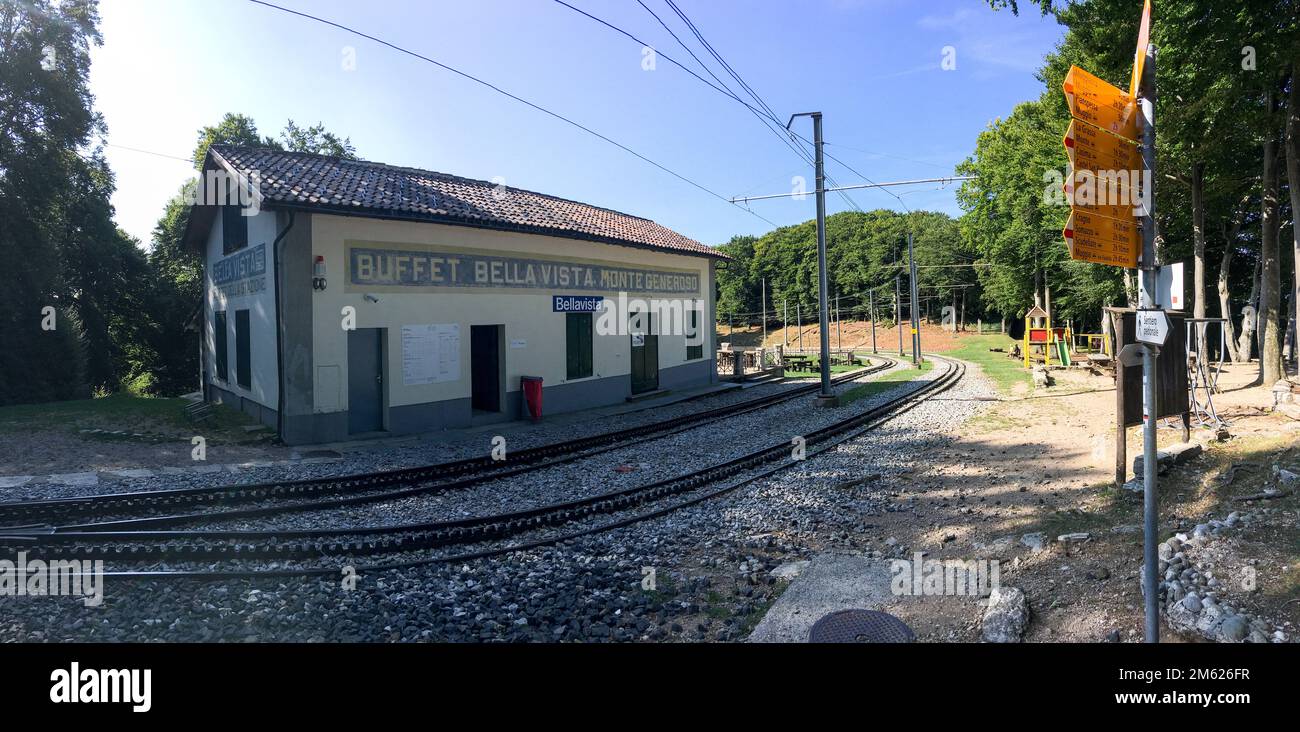 Monte Generoso, Switzerland - August 26, 2018: Monte Generoso railway ...