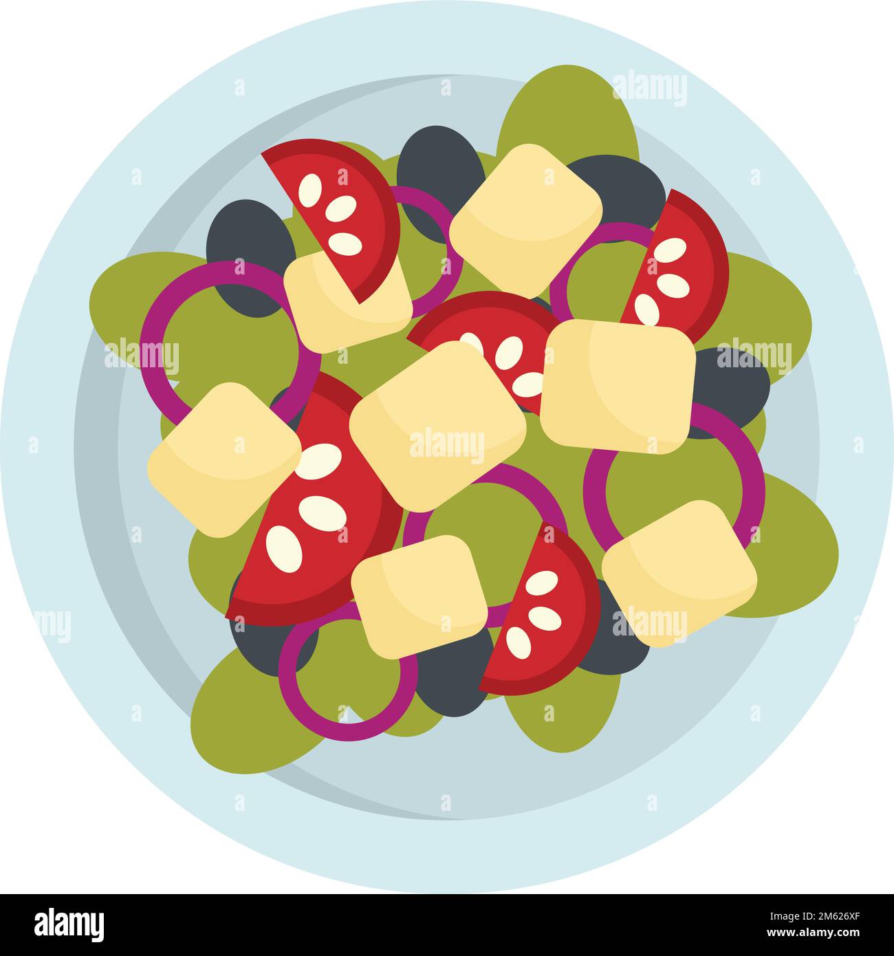 Greece salad icon. Flat illustration of Greece salad vector icon for ...