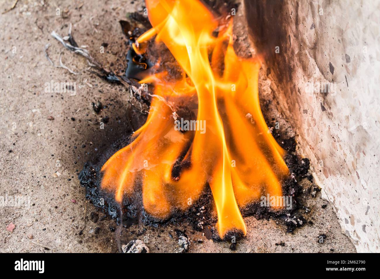 fire burn oil on floor Stock Photo - Alamy