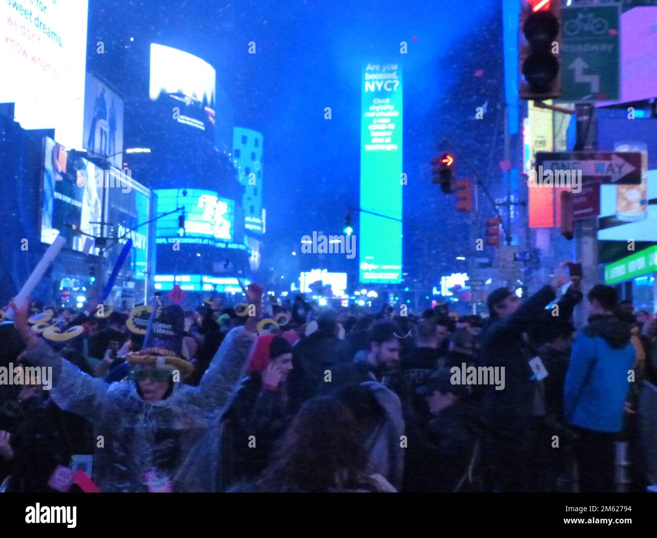 Times Square, New York, NY 10036 USA. Jan 1, 2023. New Year revelers ...