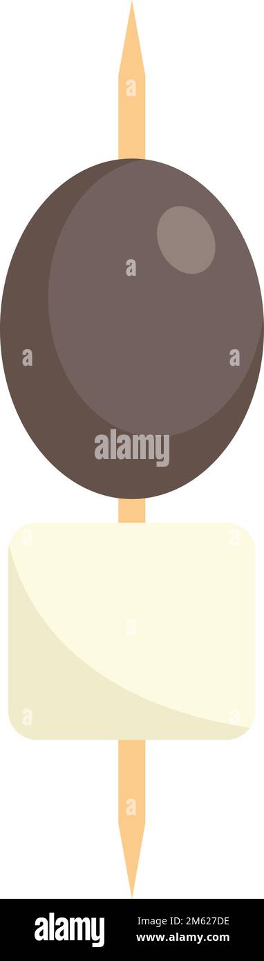 Black olive cheese icon. Flat illustration of Black olive cheese vector ...