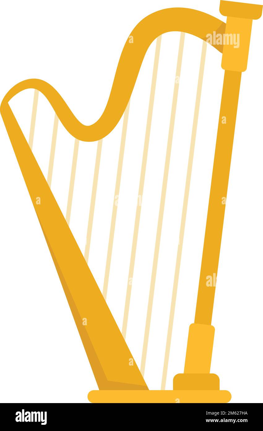 Harp instrument icon. Flat illustration of Harp instrument vector icon ...