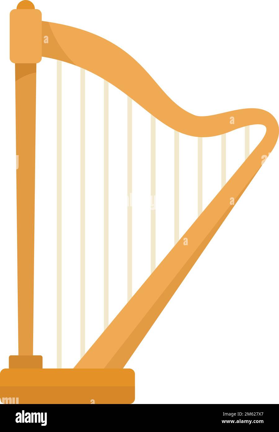 Harp ancient icon. Flat illustration of Harp ancient vector icon for ...