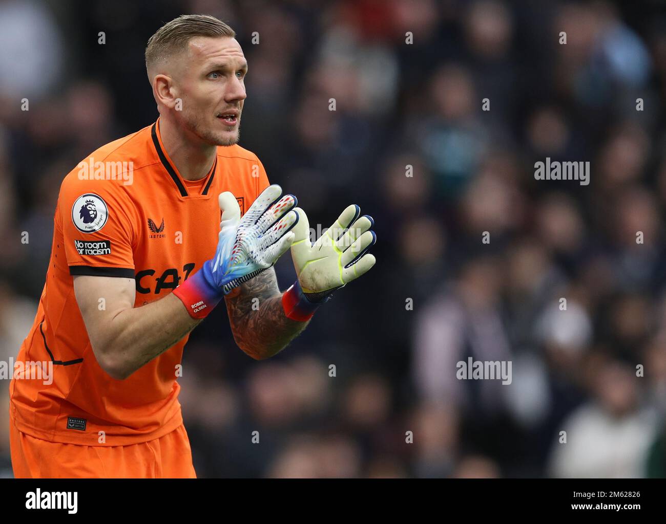 London, UK. 1st Jan, 2023. Robin Olsen of Aston Villa during the ...