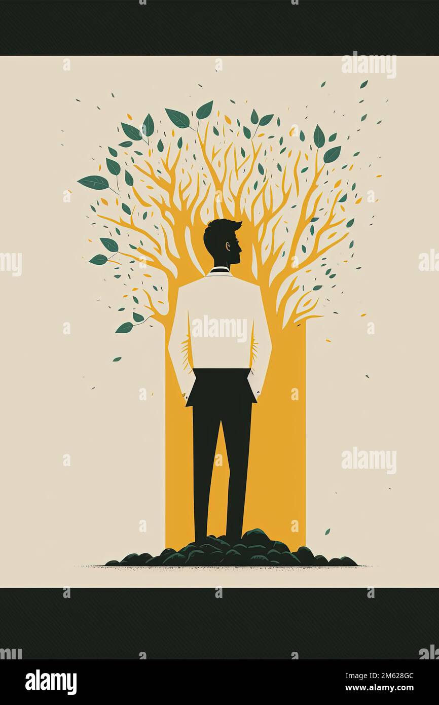 Minimalistic minimal flat illustration of thinking, success and growth ...