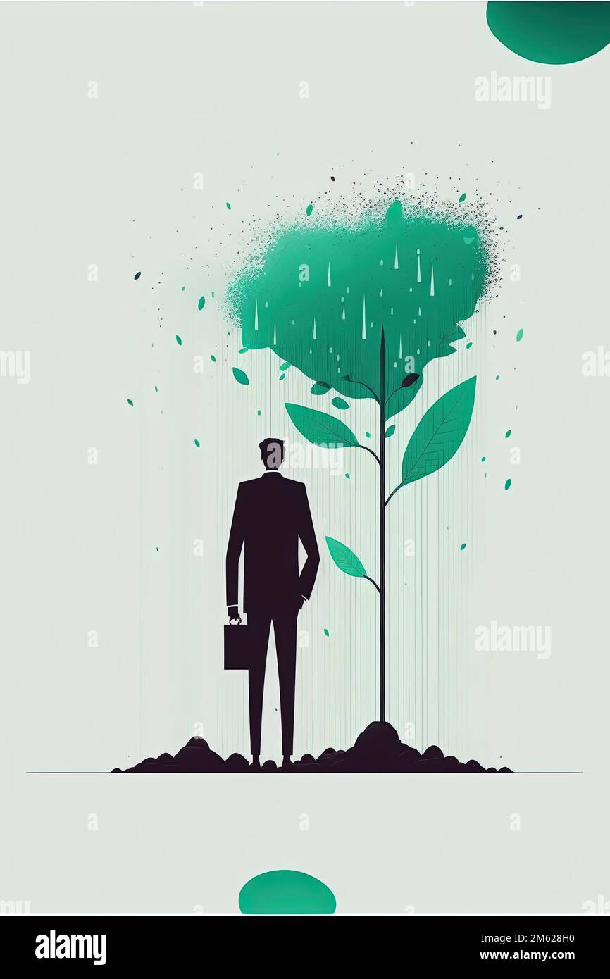 Minimalistic minimal flat illustration of thinking, success and growth ...