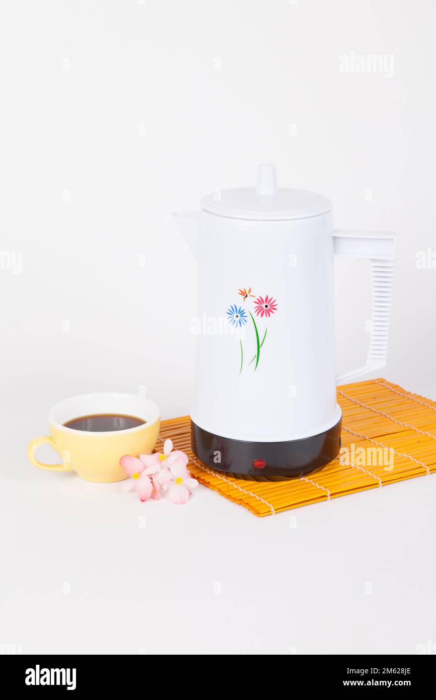 Automatic coffee maker; photo on white background Stock Photo - Alamy