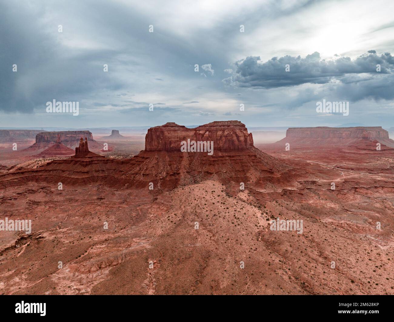 Aerial view of the Rock formations in the Monument valley Stock Photo ...
