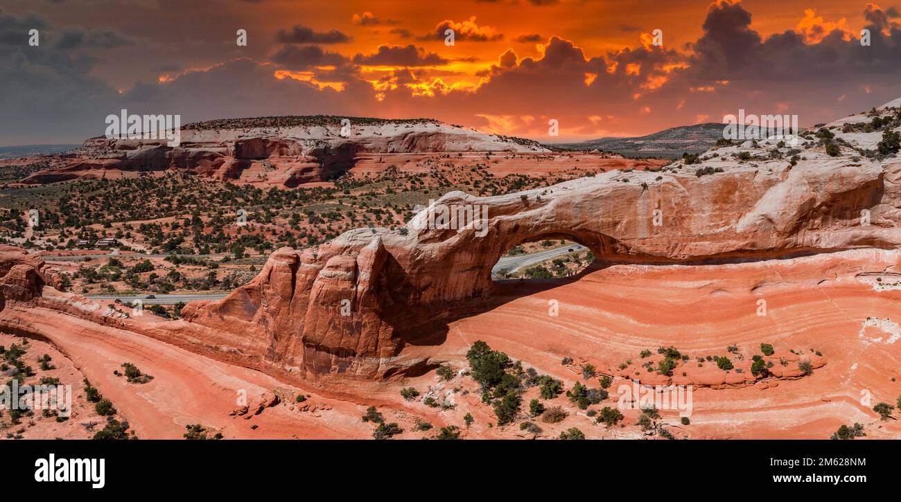 Aerial view of the Arches National Park in Arizona, USA Stock Photo - Alamy